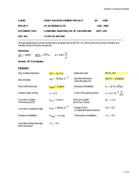 Lowering Analysis 10 In Gas Pipeline Download Free Pdf Pipe Fluid Conveyance Chemical