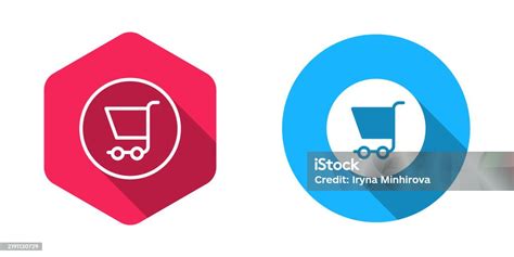 채워지고 윤곽선이 긴 그림자 배경으로 격리 된 쇼핑 카트 아이콘입니다 온라인 구매 개념 택배 서비스 표시 슈퍼마켓 바구니 기호입니다 벡터 가득 찬에 대한 스톡 벡터 아트 및