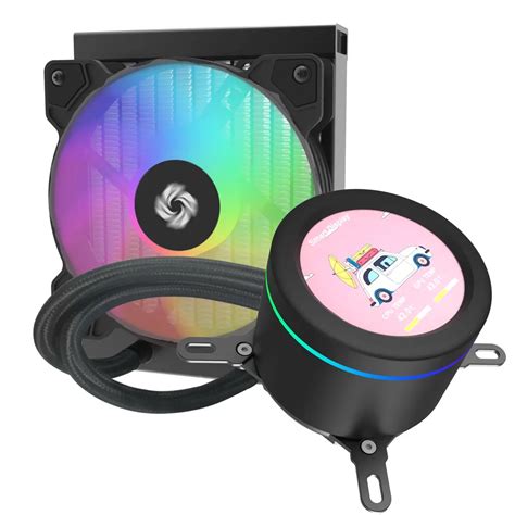 Oem Liquid Cpu Cooler Mm Water Cooling Pc Radiator Argb Case Fan Lcd Screen With Temperature
