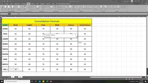 Ms Excel Consolidation Youtube
