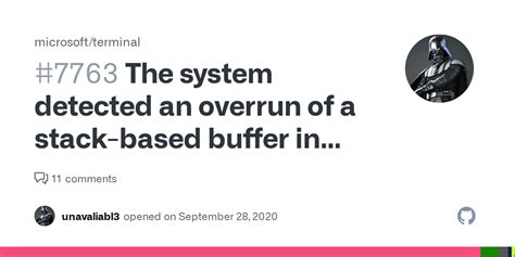 The System Detected An Overrun Of A Stack Based Buffer In This Application Issue