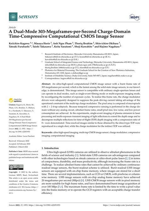 Pdf A Dual Mode 303 Megaframes Per Second Charge Domain Time Compressive Computational Cmos