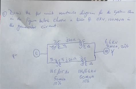 Solved Draw The Per Unit Reactance Diagram For The System Chegg