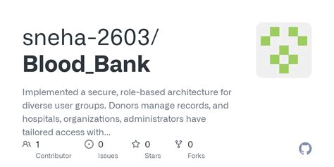 Github Sneha Blood Bank Implemented A Secure Role Based Architecture For Diverse User