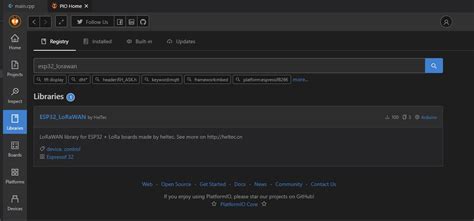 Errors With ESP LoRaWAN Library Working With PlatformIO ESP Arduino ESP ESP