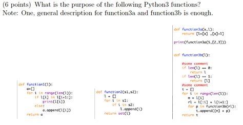 Solved 6 Points What Is The Purpose Of The Following