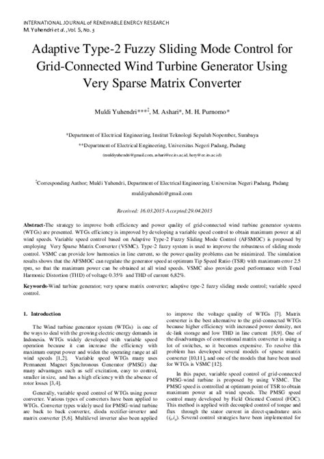 Pdf Adaptive Type 2 Fuzzy Sliding Mode Control For Grid Connected