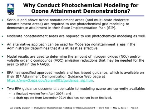 Overview Of Photochemical Modeling For Ozone Attainment Demonstrations Ppt Download