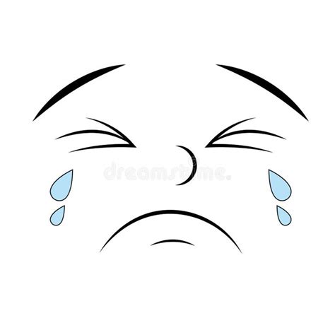 Flat Crying Expression Emote Avatar Stock Vector Illustration Of