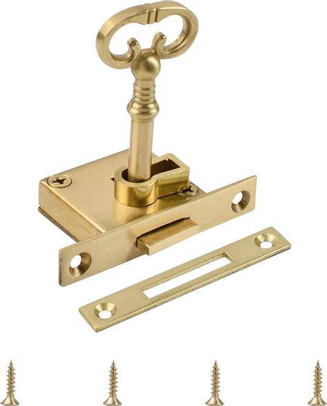 Ufurmate Vintage Lock With Key 1 Pack Gold Cabinet Lock Set With Key