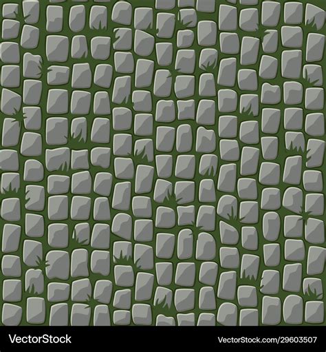 Seamless Pattern Cobblestone Street Paving Vector Image