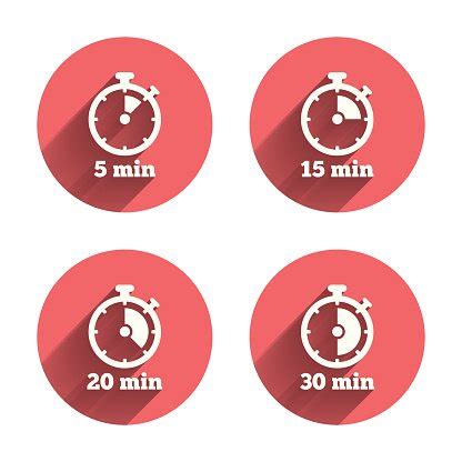 Timer Icons Five Minutes Stopwatch Symbol Stock Clipart Royalty Free FreeImages