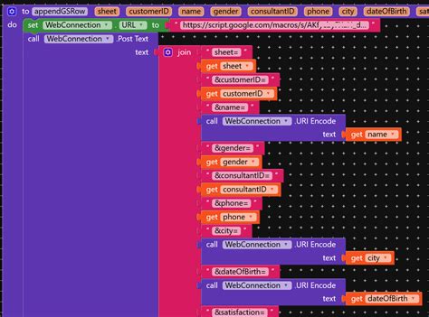 Android Kodular Web Component Post Text With Encoding Block Stack