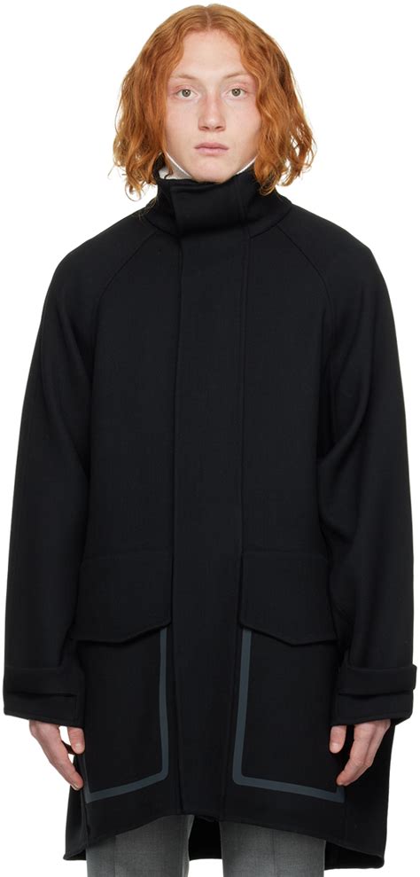 Zegna Black Taped Seams Coat Zegna