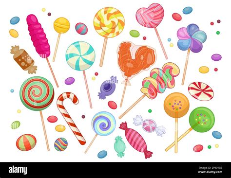 Set Of Different Sweets And Candies Stock Vector Image And Art Alamy