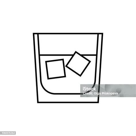 위스키의 선형 아이콘입니다 웹 사이트 디자인 로고 Ui 애플 리 케이 션에 대 한 기호입니다 벡터 일러스트입니다 Eps10 외형선에 대한 스톡 벡터 아트 및 기타 이미지