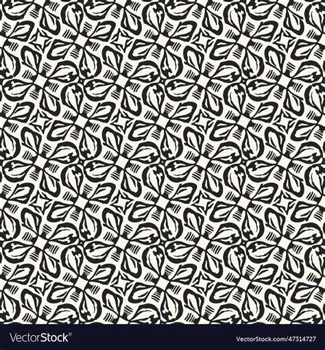 Ink Drawn Floral Tile Pattern Royalty Free Vector Image