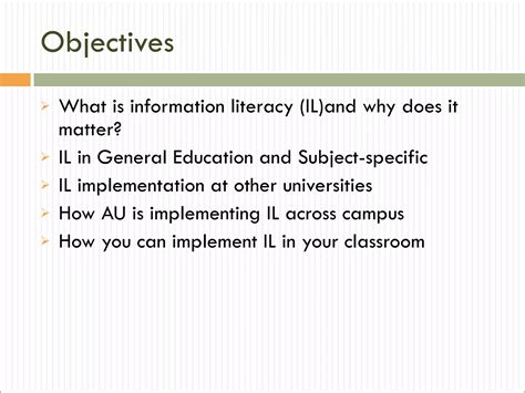 Integrating Information Literacy Into The Classroom Ppt