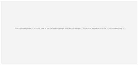 Launch The Backup Manager