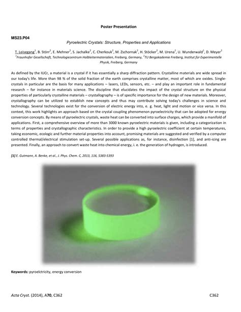 Pdf Pyroelectric Crystals Structure Properties And Applications