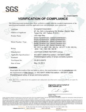 Fillable Online IEC TEST REPORT FORM TEMPLATE Energyled Fax Email Print PdfFiller
