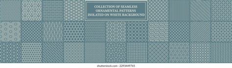 Collection Seamless Ornamental Geometric Patterns Vintage Stock Vector Royalty Free 2293449765