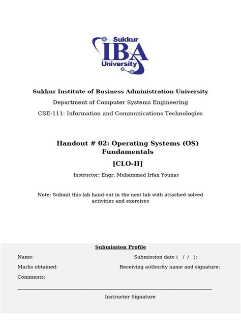 Lab Handout 2 Pdf Window Computing Operating System
