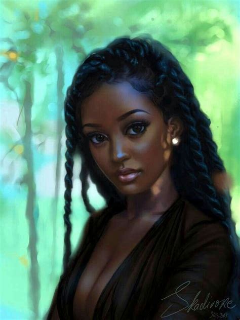 Art Black Love Beautiful Black Women Art Afro Au Naturel Anime Negra