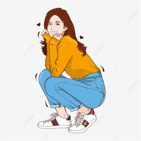 귀여운 여자 앉아 포즈 벡터 여성 귀엽다 아름다운 Png 일러스트 및 벡터 에 대한 무료 다운로드 Pngtree