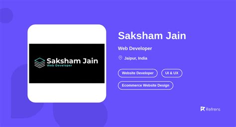 Saksham Jain Website Developer Jaipur Refrens