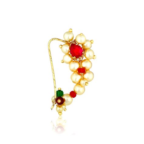 Buy Amaal Traditional Maharashtrian Nath Jewellery Sets Pearl Gold