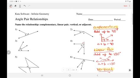 kuta software geometry angle pair relationships ingwan steiner
