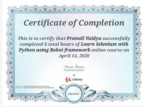 Pranali Vaidya On Linkedin Successfully Completed Robot Framework Certification 👩‍💻