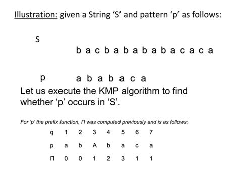 Kmp Pattern Matching Algorithm Ppt
