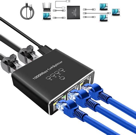 Amazon Com Pushua Gigabit Ethernet Splitter To High Speed Devices Simultaneously