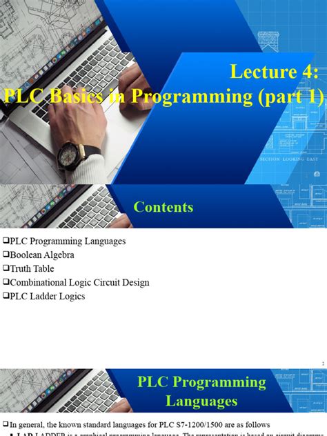 Lecture 4 Plc Basics Programming New Pdf Logic Gate Programmable Logic Controller
