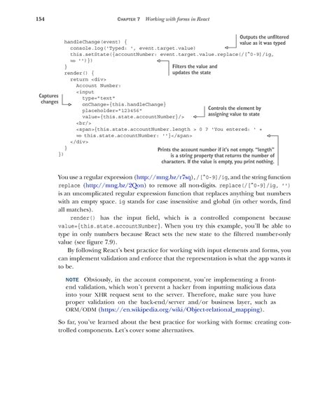 React Practical 38 154 CHAPTER 7 Working With Forms In React HandleChange Event Console