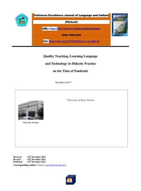 Pdf Quality Teaching Learning Language And Technology In Didactic Practice On The Time Of