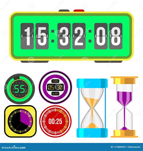 Clock Watches Vector Timer Colorful Measurement Tools Number Digital Information Stopwatch