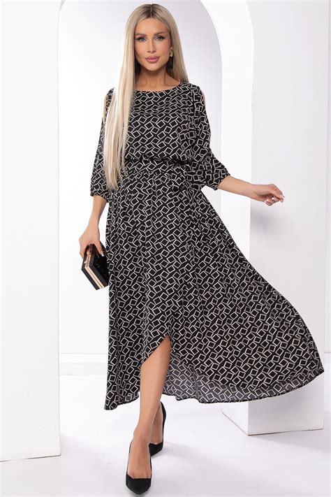 Платье Танго вдвоём (геометрия/блэк) П8205. LT Collection