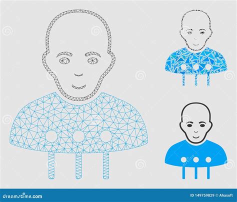 Cyborg Interface Vector Mesh 2d Model And Triangle Mosaic Icon Stock Vector Illustration Of