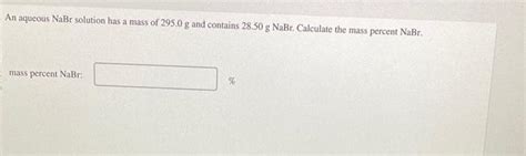 Solved An Aqueous Potassium Chloride KCl Solution Is Made Chegg Com