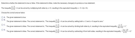 solved determine whether the statement is true or false if