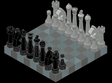3d Chess Board In Autocad Cad Download 887 16 Kb Bibliocad