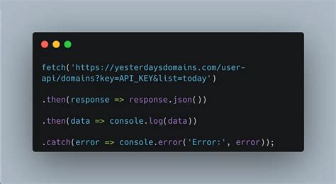 Querying Our API Yesterday S Domains