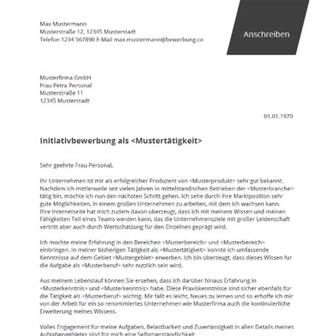 Initiativbewerbung Beispiele