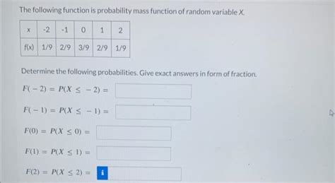 Solved The Following Function Is Probability Mass Function Chegg
