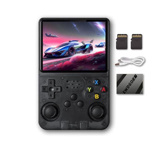 Buy R36S Handheld Game Console 3 5 Inch Retro Emulator System Transparent Black 64GB Online At