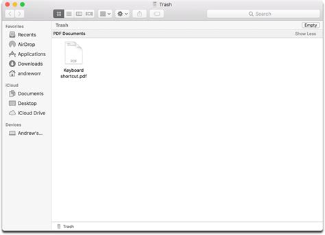 Macos How To Empty The Mac Trash With A Keyboard Shortcut The Mac