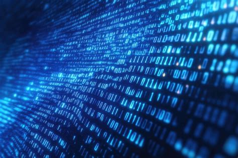 Blue Digital Binary Code Streaming On A Computer Screen Creating A Futuristic And Hightech